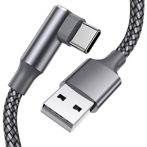 USB Type C Cable 90 Degree [2Pack 6.6FT], 3A Right Angled USB A to C ...