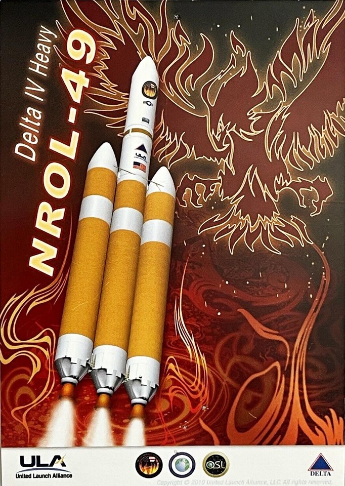 Authentic NROL-49 - DELTA IV-H - VAFB ULA USAF DOD NRO - SATELLITE ...