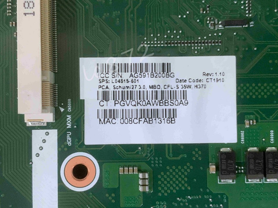 NEW HP Envy AIO 27-B214 H370 SOCKET 115XLM L04815-001 L04815-601 ...