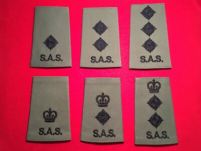 Pair Officers Special Air Service Combat Rank Slide SAS Olive Green ...