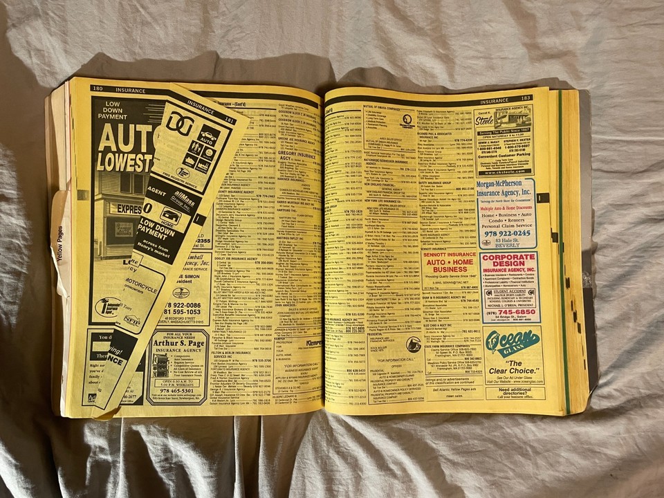 1999 Beverly Danvers Topsfield Massachusetts Yellow White Pages Phone ...