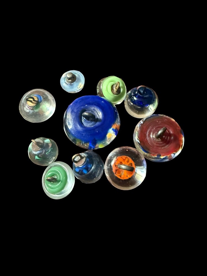 Collection of Vintage Glass Paperweight Buttons ~3/8 ”-11/16” FREE ...