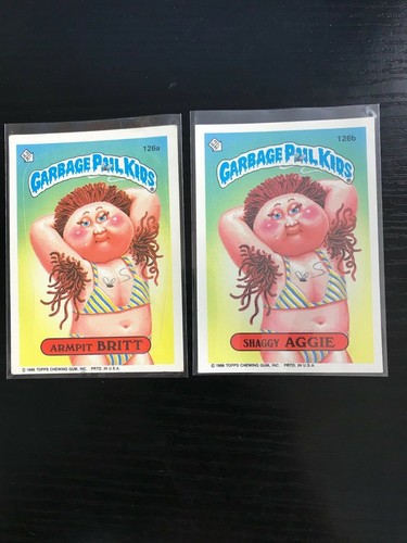 1986 Topps Garbage Pail Kids Series 4 Armpit Britt 126a & Shaggy Aggie ...