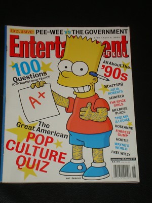 ENTERTAINMENT WEEKLY 2004, Bart Simpson, Pop Culture Quiz, Pee Wee ...