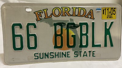 66 BGBLK Florida Sunshine State Orange Blossom License Plate Sign Been ...