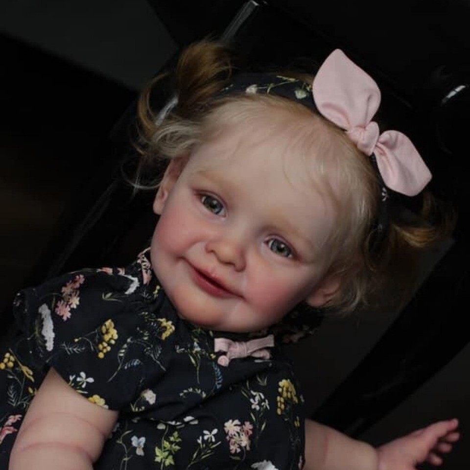 24'' Reborn Baby Dolls Zoe Smiling Reborn Girl 3D Skin Painted Handmade ...