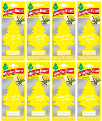 8 x WUNDER BAUM VANILLAROMA Car Scents Hanging Little Trees Air ...