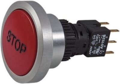 Double Pole Single Throw (DPST) Momentary Push Button Switch, IP65 ...