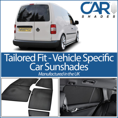 VW Caddy Van 2 rear dr 04-15 UV CAR SHADES WINDOW SUN BLINDS PRIVACY ...