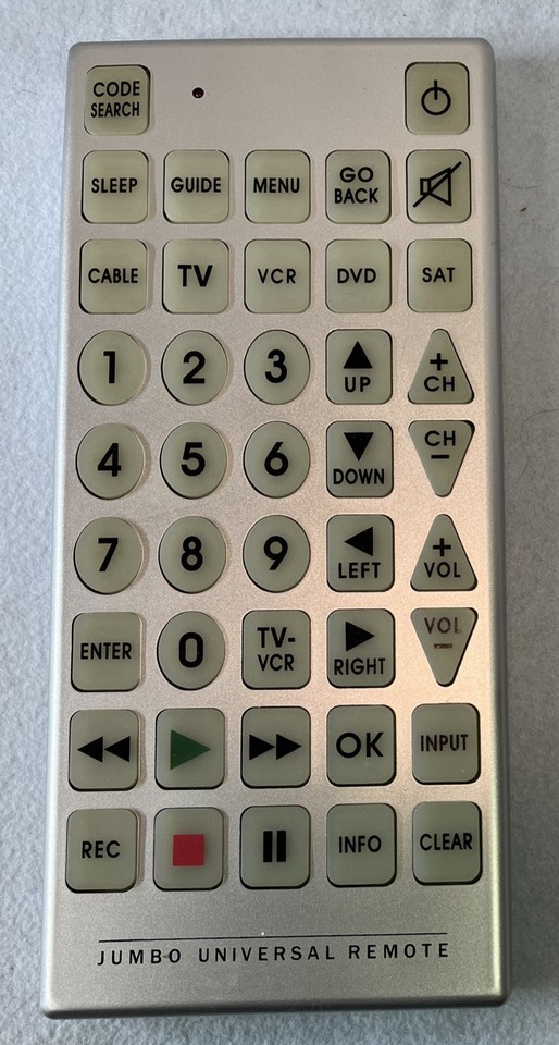 Jumbo Universal Remote 11”x5” TV Control | eBay