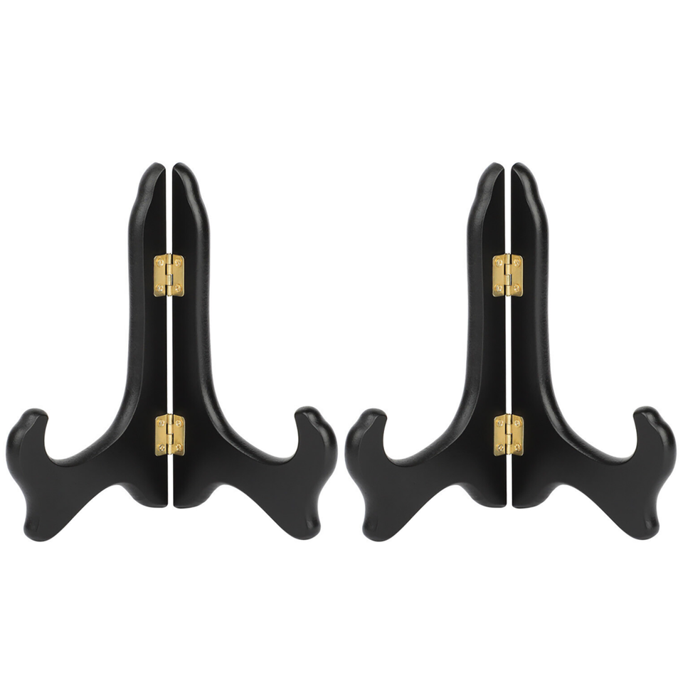 2PCS 6" Wooden Plate Easel Display Holder Folding Picture Frame Dish ...