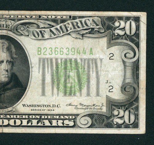 $20 1934 Federal Reserve Note ** PAPER CURRENCY AUCTIONS | eBay