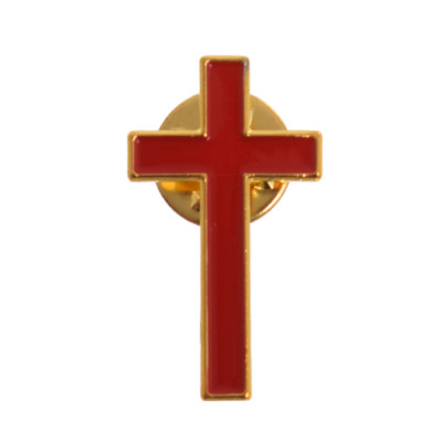 Church Cross Brooch Clergy Pastor Red Breastpin Preacher Pin Unisex 1PC ...