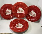 Home & Garden Ridge Party CHRISTMAS RED HGP7 Set of 4 Dinner Plate | eBay