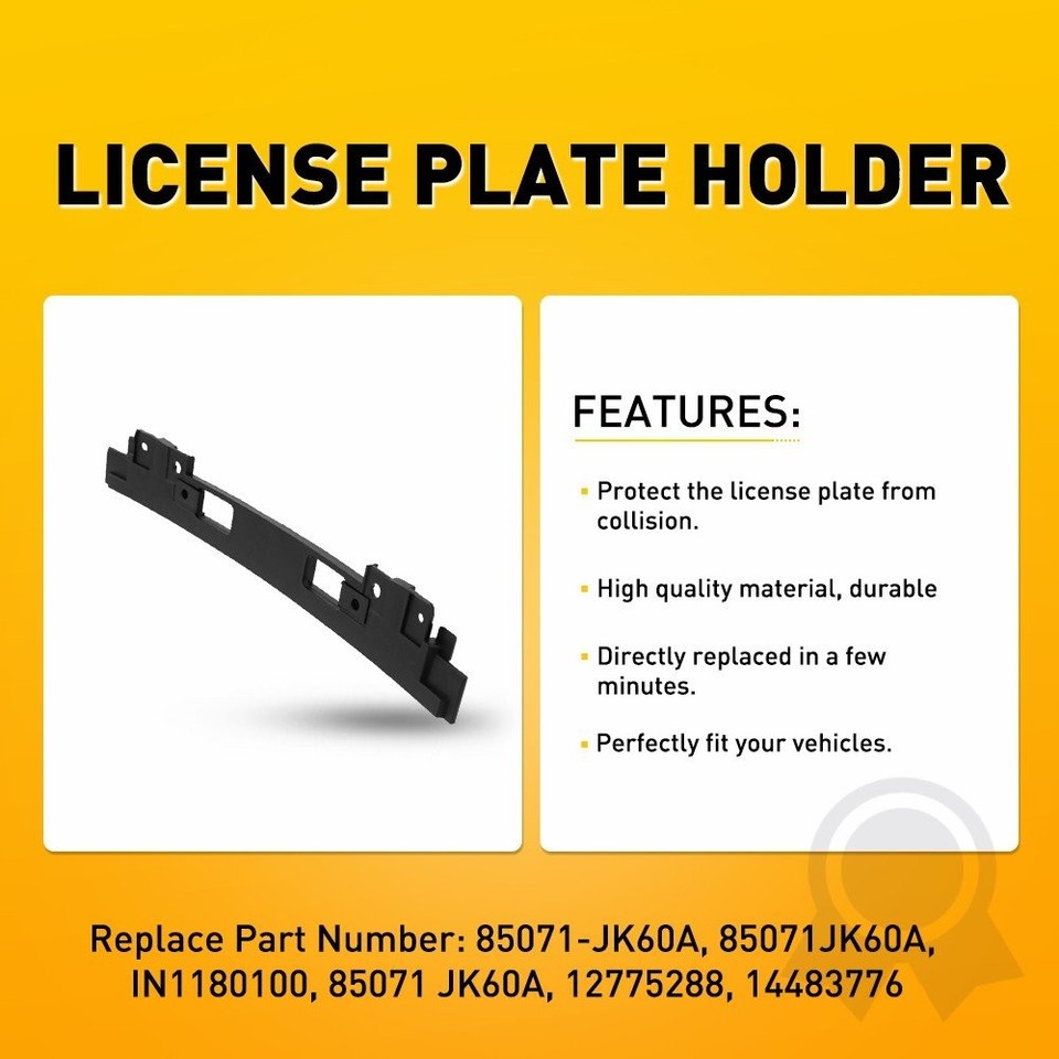 Rear License Plate Mounting Bracket Tag Holder Black 2008-2013 For ...