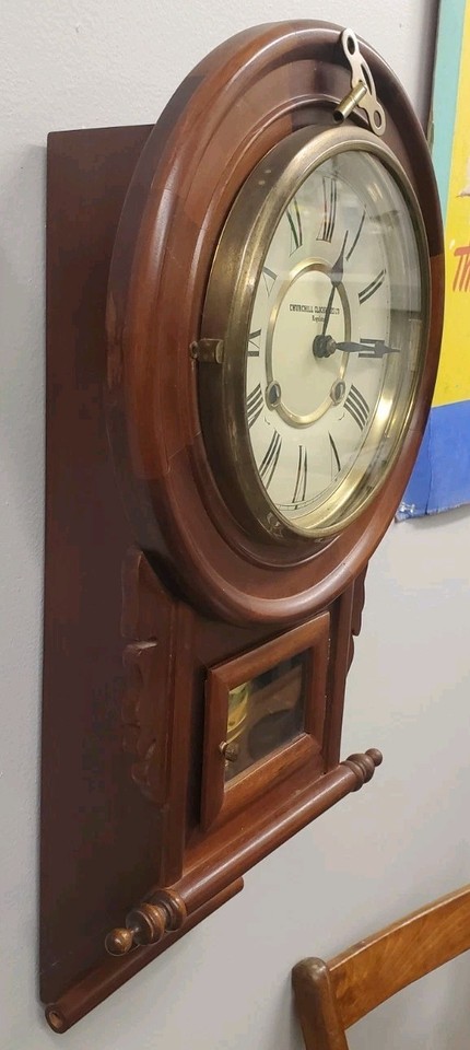 Churchill Clockworks Regulator round wood Wall Clock - Beautiful! | eBay