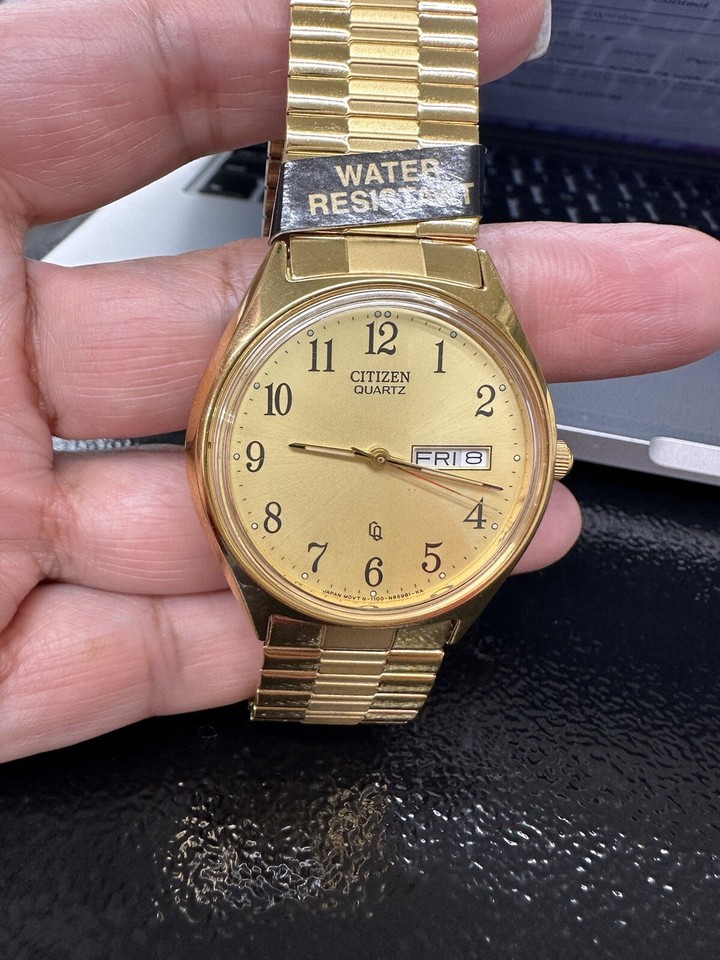 CITIZEN MEN BF0132-91P STRETCH BAND GOLD TONE STAINLESS STEEL BAND | eBay