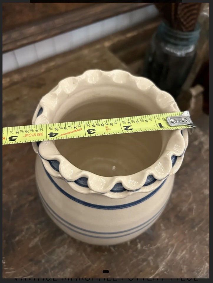 Vintage Marshall Pottery-Utensil Holder/Vase-Ruffled Rim-Signed | eBay