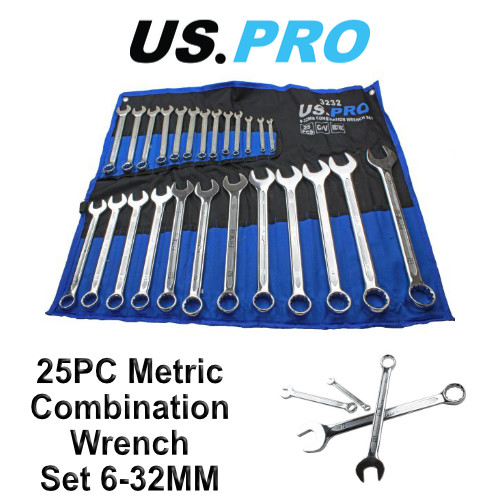 US PRO 25pc Metric Combination Spanner Wrench Set 6 - 32mm 3232 ...