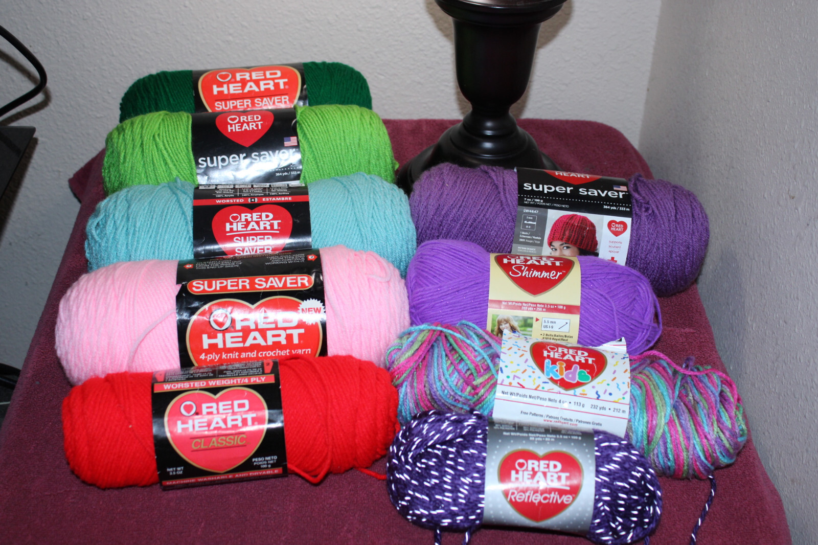 Red Heart Yarn Lot Various Colors Lot of 9 Skeins | eBay