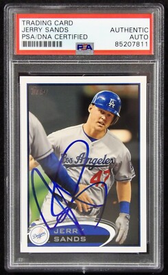 Jerry Sands Los Angeles Dodgers Signed 2012 Topps Card #486 PSA ...