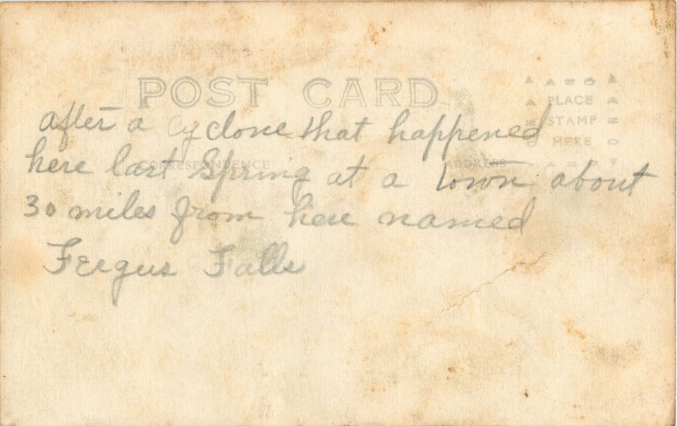 "After A Cyclone That Happened Last Spring", Fergus Falls, Minnesota MN ...