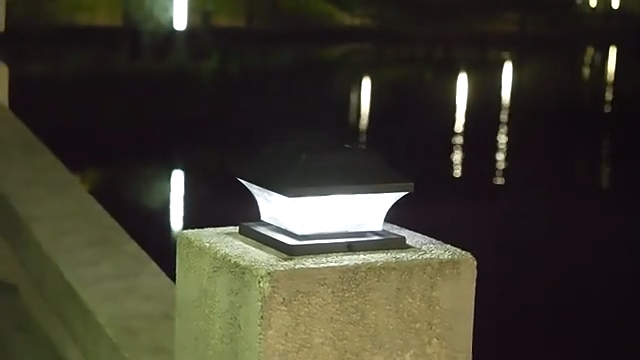 Outdoor Solar Powered LED Deck Post Light Garden Cap Square Fence ...