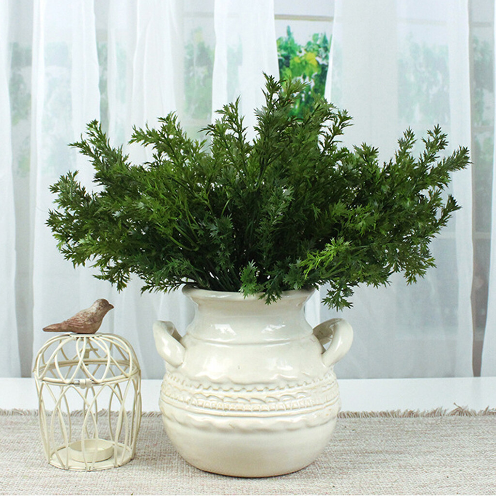 4X Simulation Parsley Lifelike Leaves Bunch Potted Flower Decor for ...
