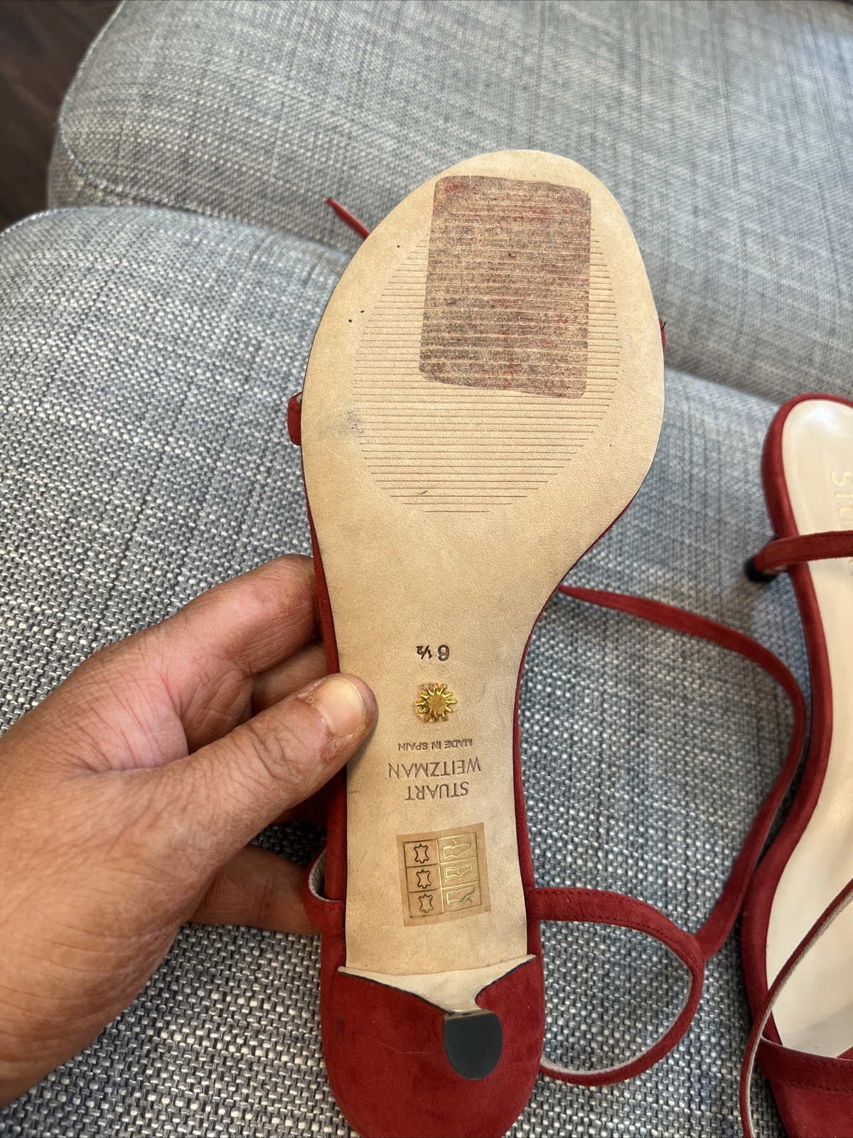 stuart weitzman barelythere wraparound red sandals - Gem