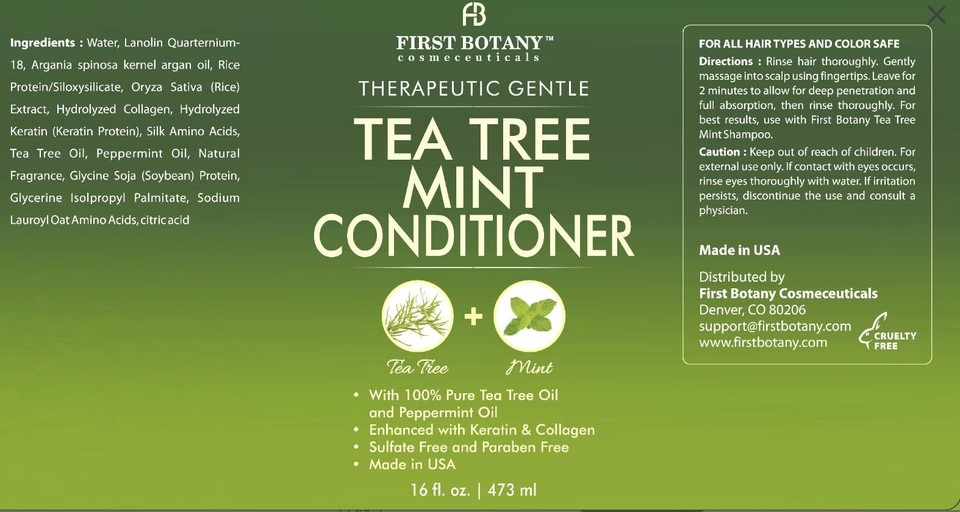 Tea Tree Mint Shampoo and Conditioner - Pure Tea Tree Oil & Peppermint ...