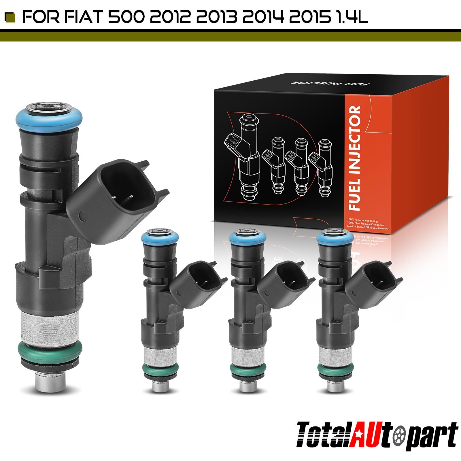 4x New Fuel Injectors for Fiat 500 2012-2015 L4 1.4L SOHC Naturally ...
