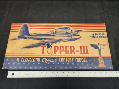 Vintage Cleveland Topper 3 III balsa model airplane kit tether model | eBay