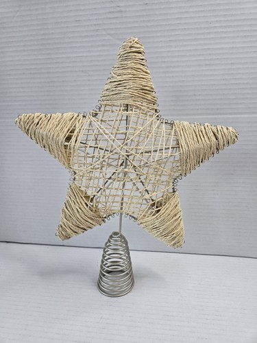Woven Ratan Twine Neutral Beige Country Star Christmas Tree Topper ...