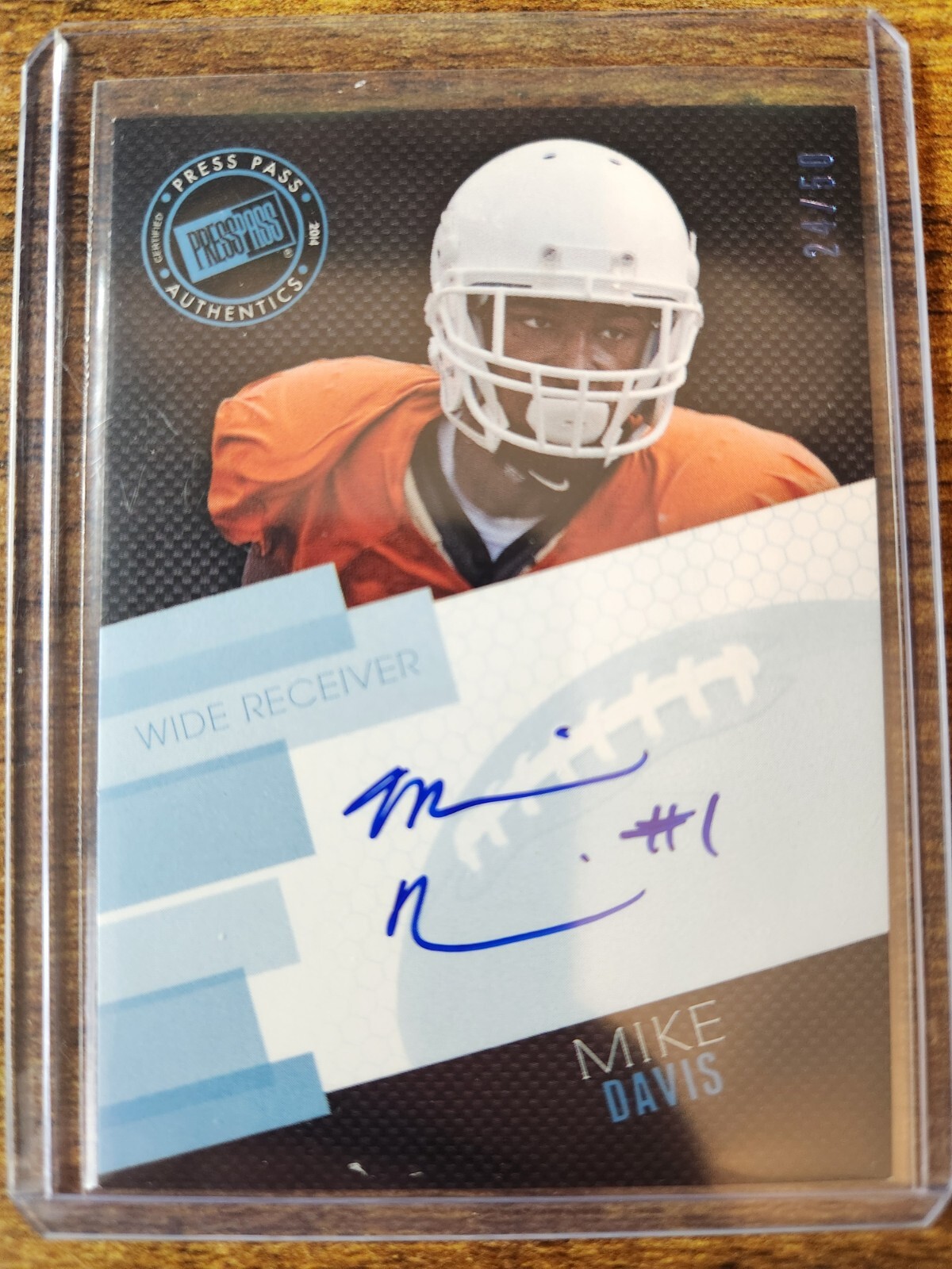 2014 Press Pass Mike Davis Blue Rookie RC Auto 24/50 #PPS-MD Texas ...