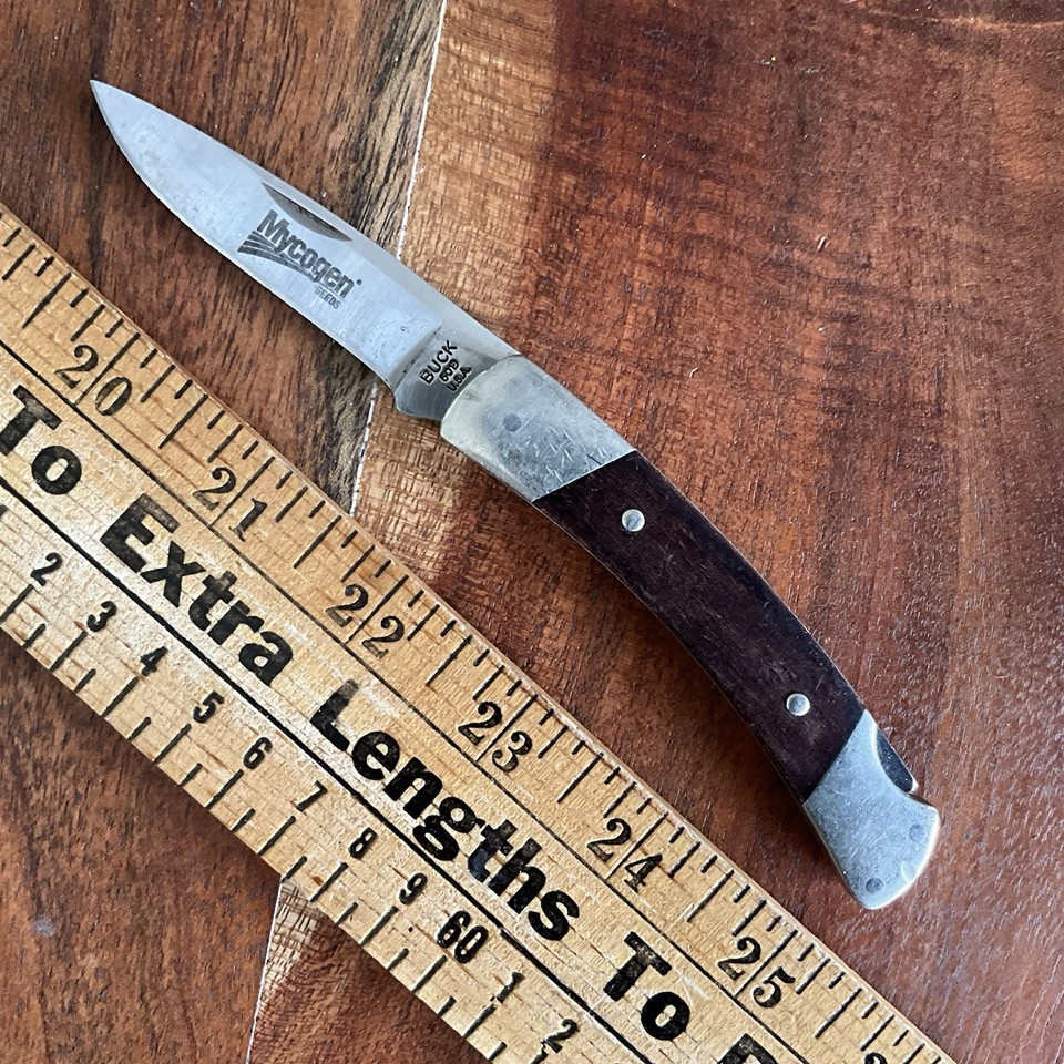 Vintage Buck 501 Pocket Knife Dark Brown Wood Handles Made in USA 2012 ...