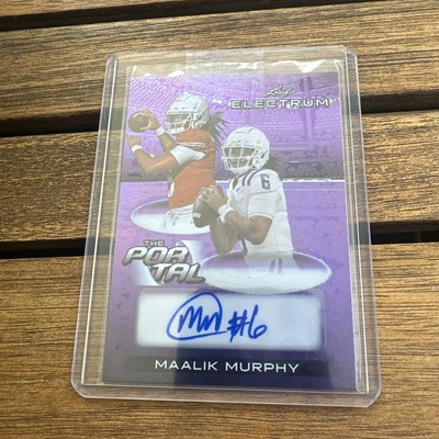 MAALIK MURPHY 2024 Leaf Electrum Football Purple The Portal Auto #/8 ...
