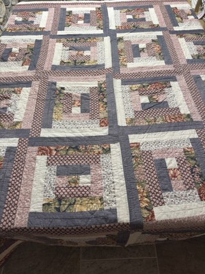 Vintage Hand Quilted Court House Steps Patchwork Quilt 94x88 queen #708 ...