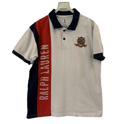 Ralph Lauren Polo Shirt Authentic Crest Logo Colorblock White Red Navy ...