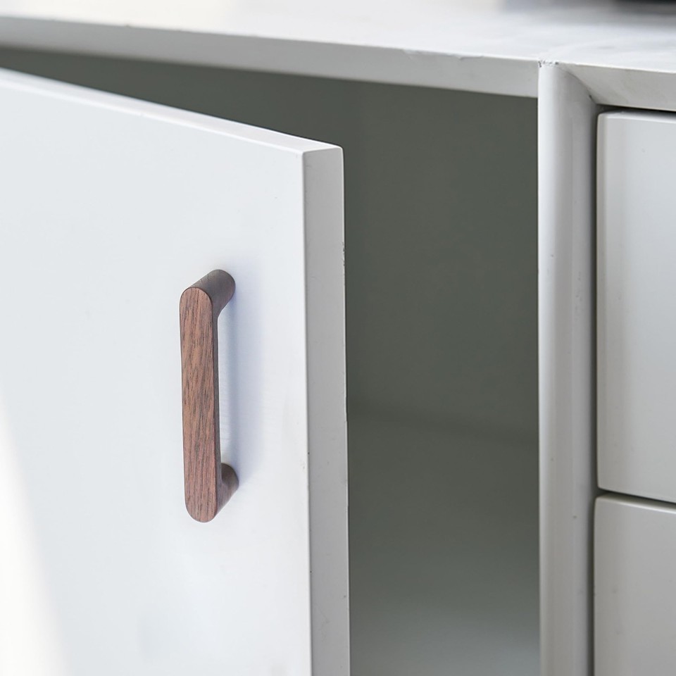 6 Pack Walnut Wood Drawer Pulls Handles Rustic Cabinet Dresser Knobs 4 ...