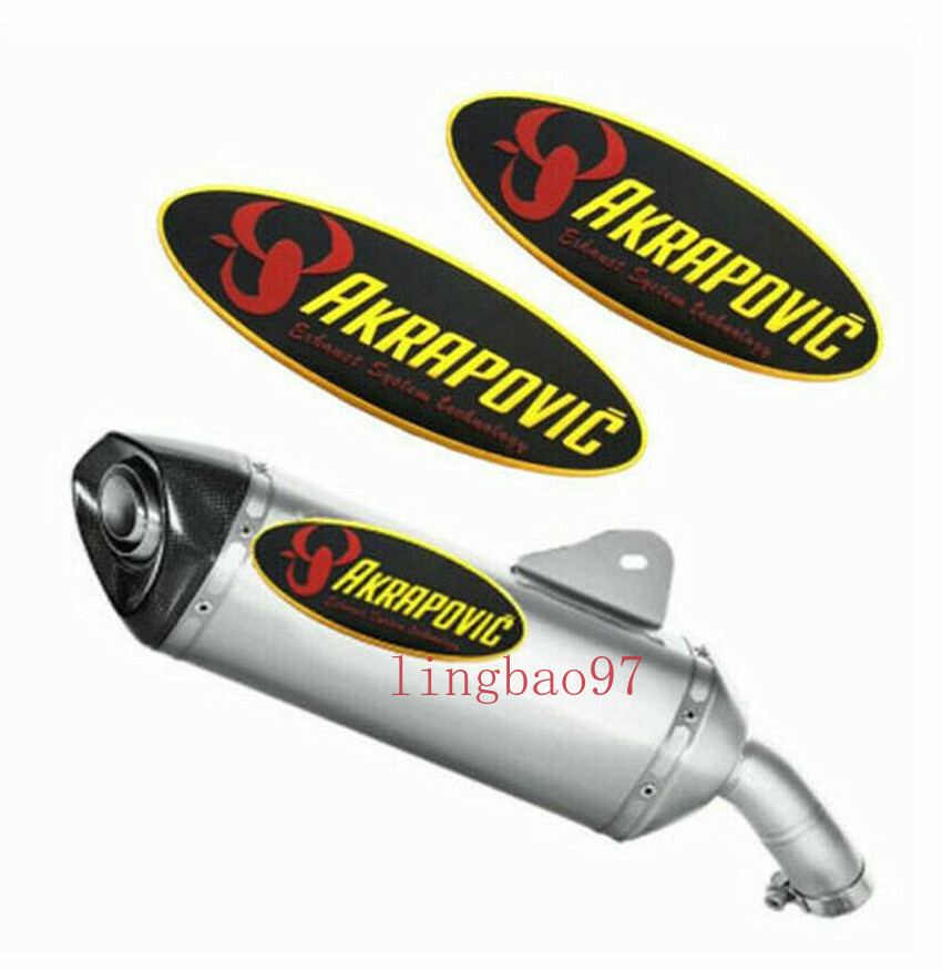 2pcs Akrapovic Aluminium Heat-resistant Motorcycle Decal Exhaust Pipe ...