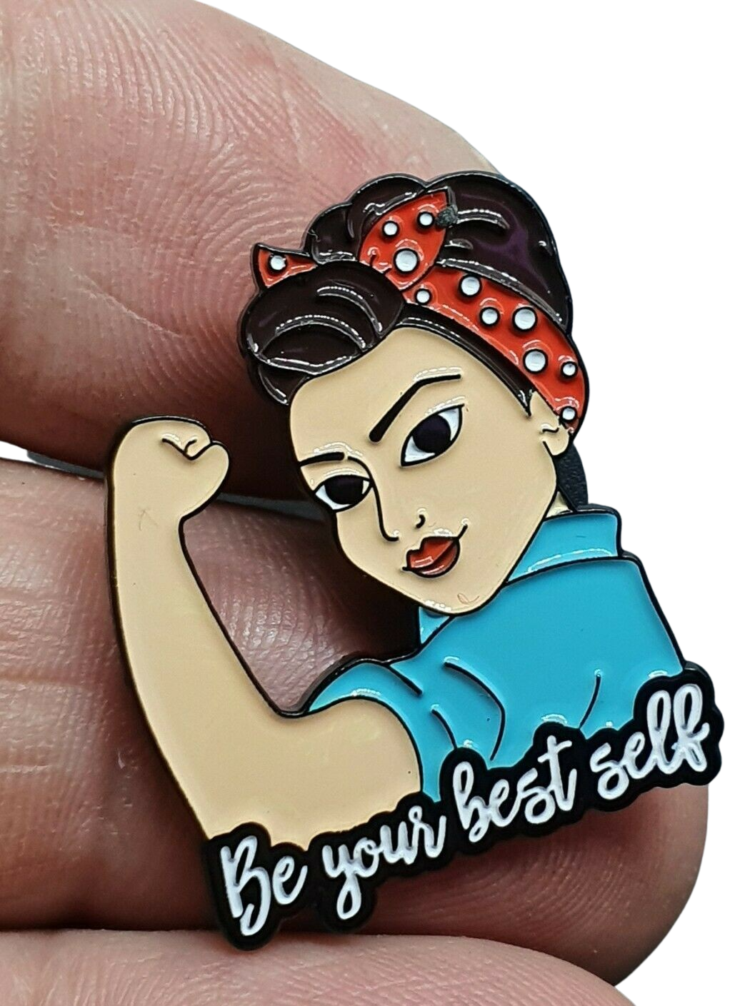 Rosie The Riveter Pin Badge Enamel Brooch - Be Your Best Self ...