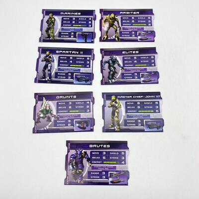 Halo Interactive Strategy Game 7 Character Cards 2008 Replacement ...