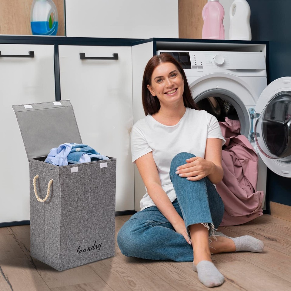 Laundry Basket Dirty Washing Clothes Storage Folding Bin Bag Hamper ...