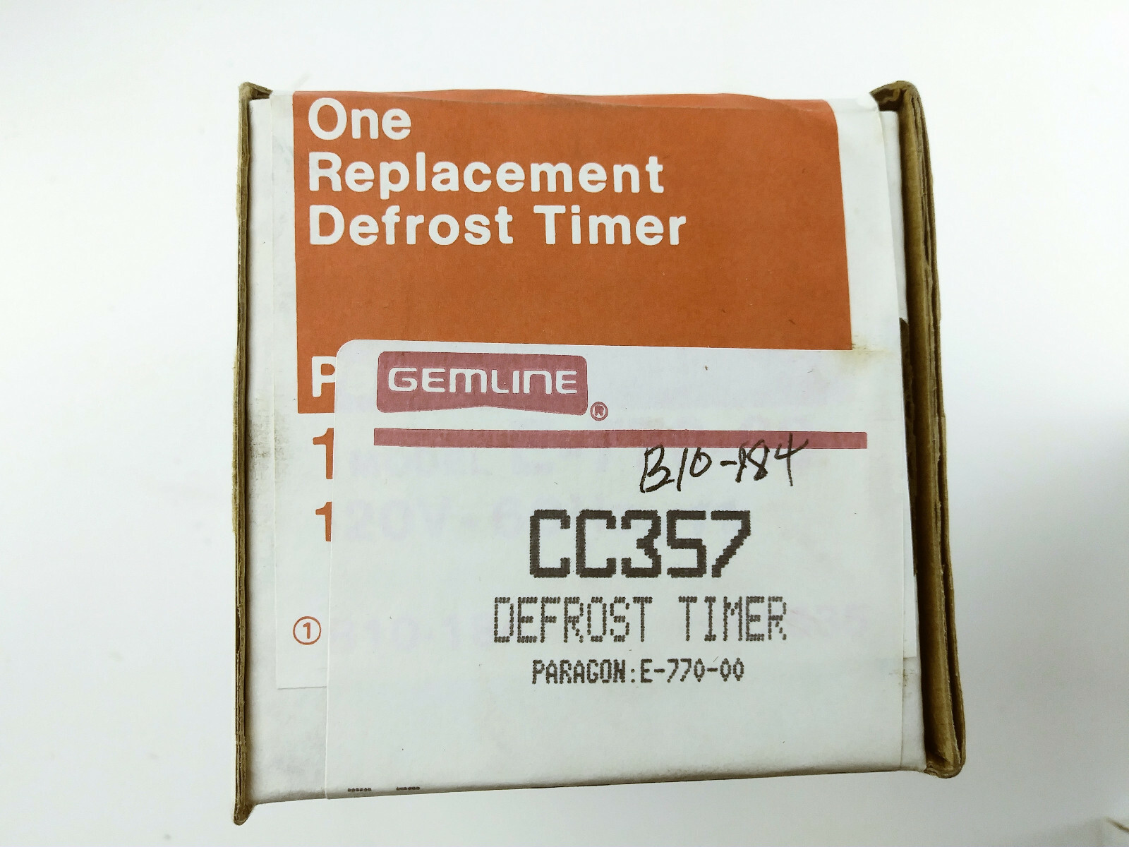 NOS GEMLINE CC-357 Defrost Timer - Replacement For Paragon E-770-00 for ...