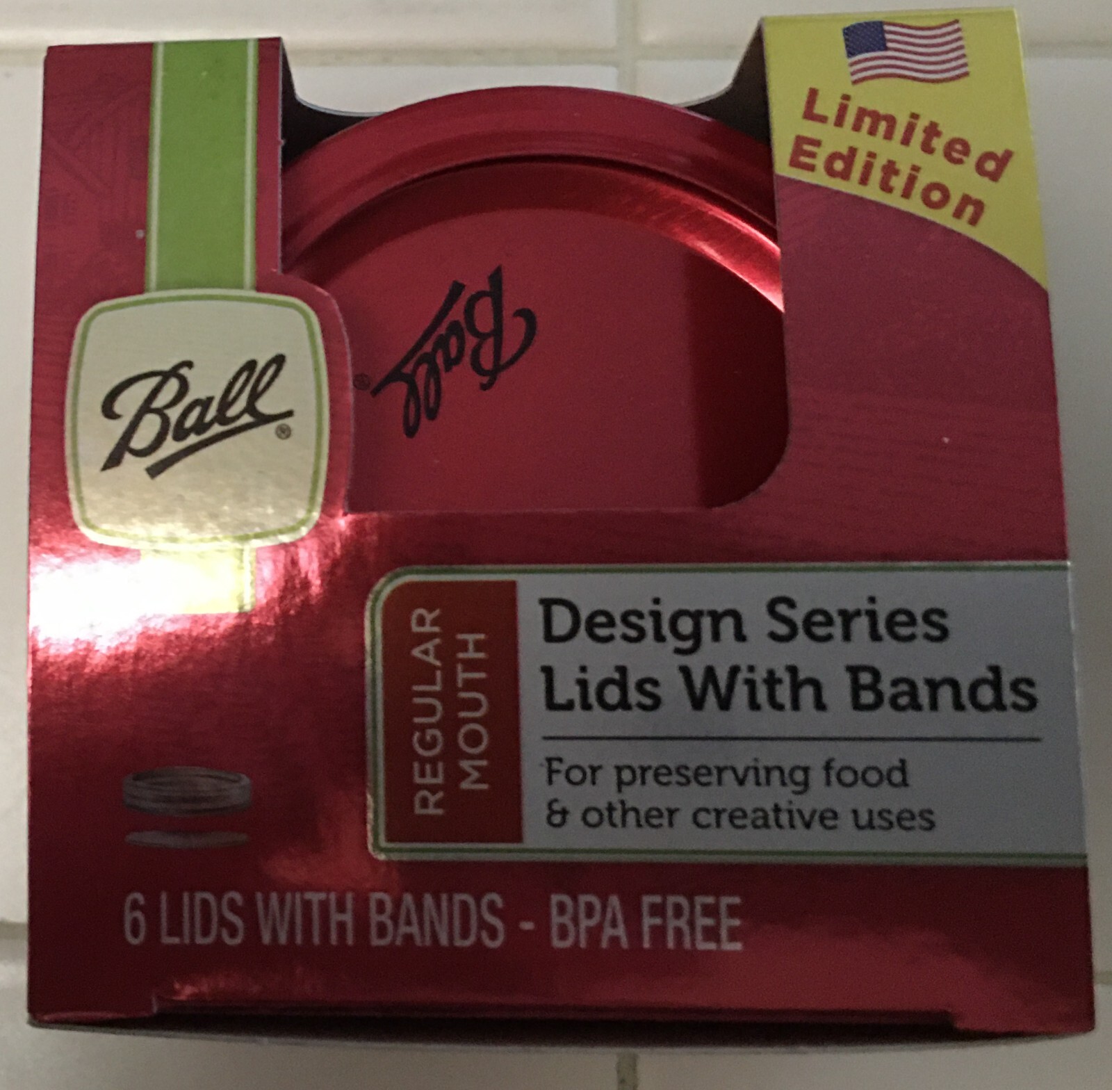 Ball Design Series Regular Mouth 6-Pack Red Lids & Bands -BPA Free | eBay
