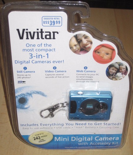VIVITAR 3-in-1 Ultra Mini Digital Camera USB WEB Cam Video + Accessory ...