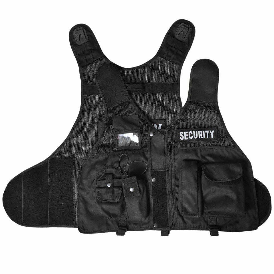 Black Tactical Vest Security, Dog Handler, Press, Paramedics, First Aid ...