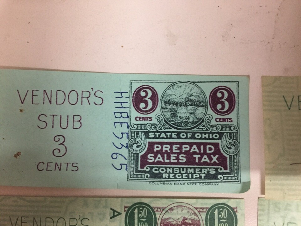 collectible vintage Sales Tax Receipts With Venders Stubs | eBay