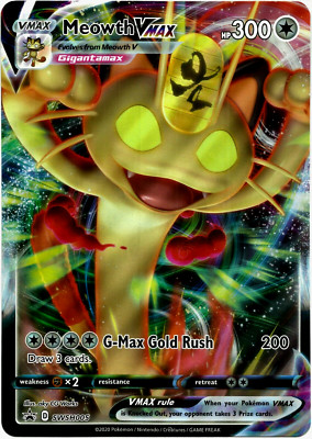 MEOWTH VMAX, HP300 GOLD RUSH, JUMBO CARD, NEAR MINT | eBay