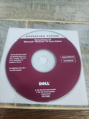 Dell Microsoft Windows XP Home Edition Version Reinstallation CD Disc P ...
